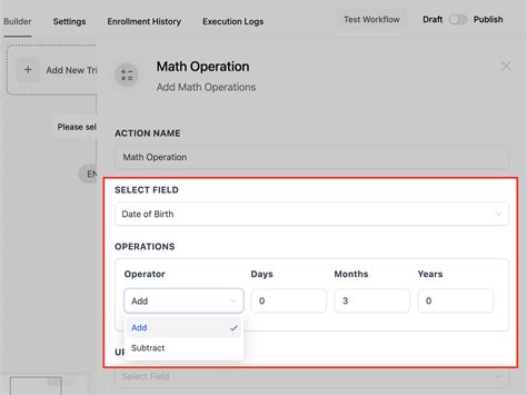 Workflow Action Math Operation Highlevel Support Portal