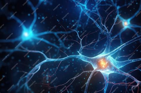3d Rendering Of Neuron Cell With Neurons And Nervous System Science Background3d Rendering Of