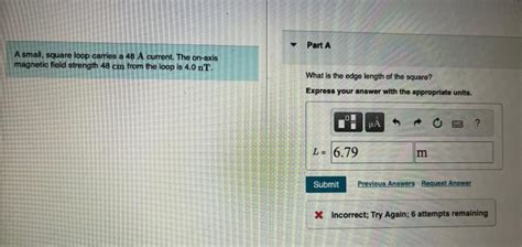 Solved A Small Square Loop Carrios A 48 A Current The