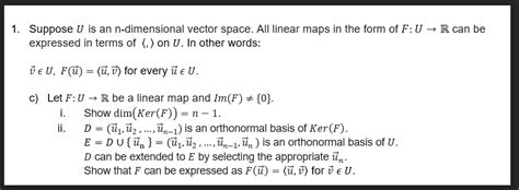 Solved Suppose U Is An N Dimensional Vector Space All Chegg
