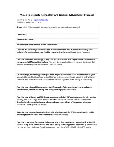 Library Program Proposal Template