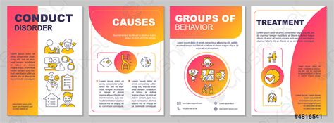 Conduct Disorder Red Gradient Brochure Template Stock Vector 4816541