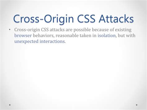 Ppt Protecting Browsers From Cross Origin Css Attacks Powerpoint