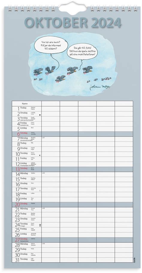 Väggkalender Familjens Roliga 2024 2025