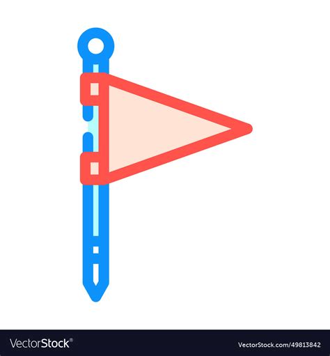 flag red pointer map location color icon vector image