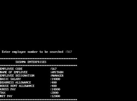 payroll project in c c with source code and report [ download