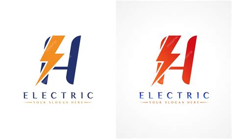 번개 천둥 볼트 벡터 디자인 전기 볼트 문자 H 로고 벡터 일러스트와 함께 H 문자 로고 프리미엄 벡터