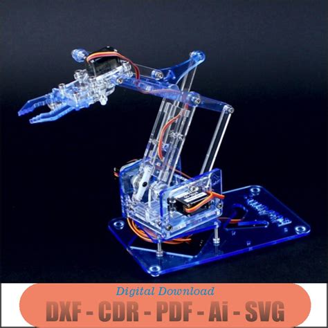 Arduino Robot Arm On Servos Laser Cut File Dxf Cdr Pdf Etsy Uk