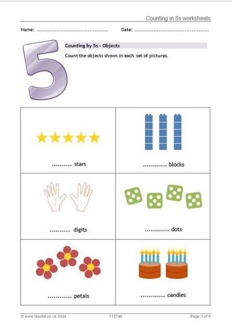Count By 5s Worksheet Counting In 5s Differentiated Worksheets