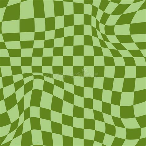 Psychedelic Checkerboard Background Wavy Vector Illustrations Trendy