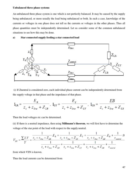Unbalanced Three Phase Systems Pdf Ac Power Force