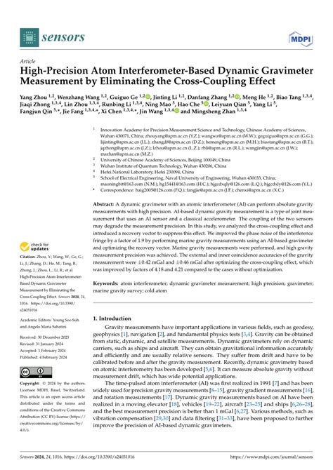 Pdf High Precision Atom Interferometer Based Dynamic Gravimeter Measurement By Eliminating The