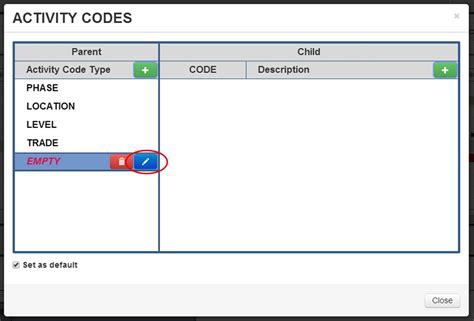 Create Custom Activity Codes