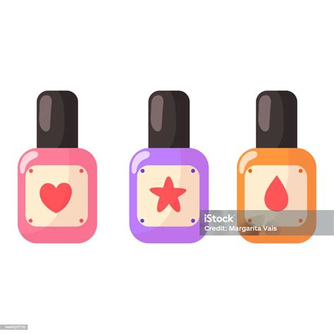 분홍색 보라색 노란색 매니큐어 3 병 세트 흰색 배경에 벡터 개체입니다 발톱에 대한 스톡 벡터 아트 및 기타 이미지 발톱 손톱 그림자 Istock