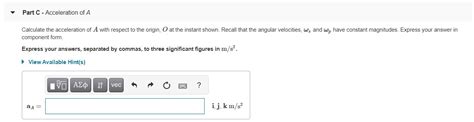 Solved Part A Components Of Angular Velocity Learning Chegg