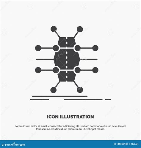 Distribution Grid Infrastructure Network Smart Icon Glyph Vector