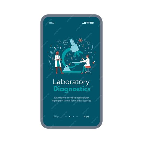 Premium Vector Laboratory Diagnostics Onboarding Page Template Flat Vector Illustration