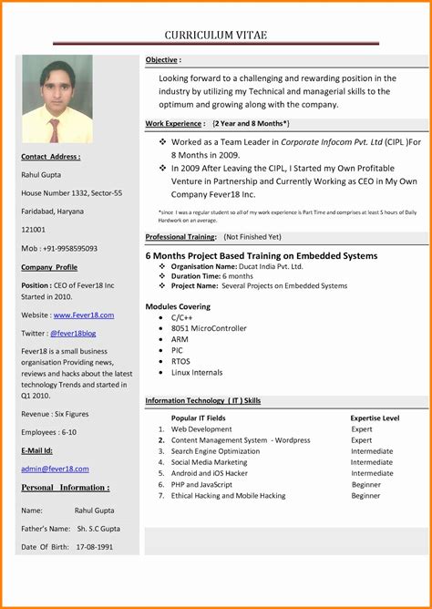 Cv Template Ms Word Sheryip