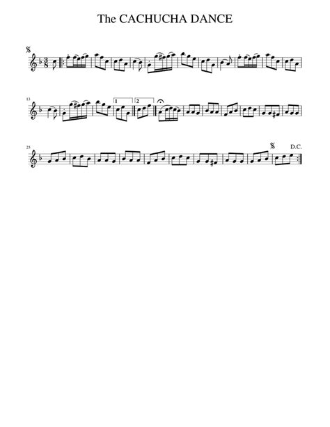 The Cachucha Dance Sheet Music For Piano Solo