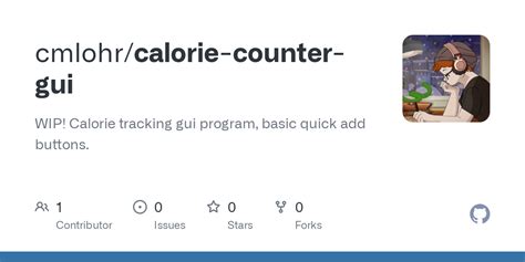 Github Cmlohrcalorie Counter Gui Wip Calorie Tracking Gui Program