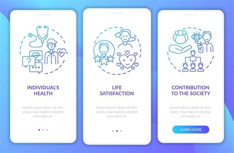Positive Adult Development Effects Navy Onboarding Mobile App Page Screen With Concepts 2227691