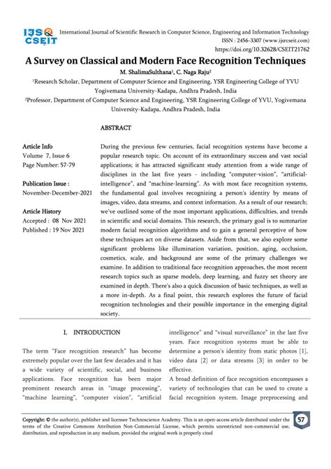 Pdf A Survey On Classical And Modern Face Recognition Techniques