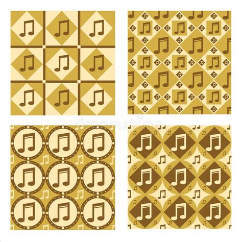 set of 4 musical patterns stock vector illustration of note 17537327