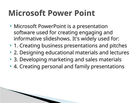 Lecture Ict Ms Word Ms Excel And Ms Powerpointpptx