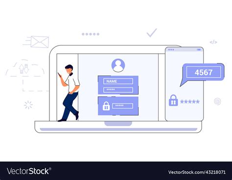 2fa Two Factor Authentication Password Secure Vector Image
