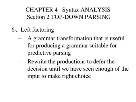 Ppt Chapter 4 Syntax Analysis Section 0 Approaches To Implement A