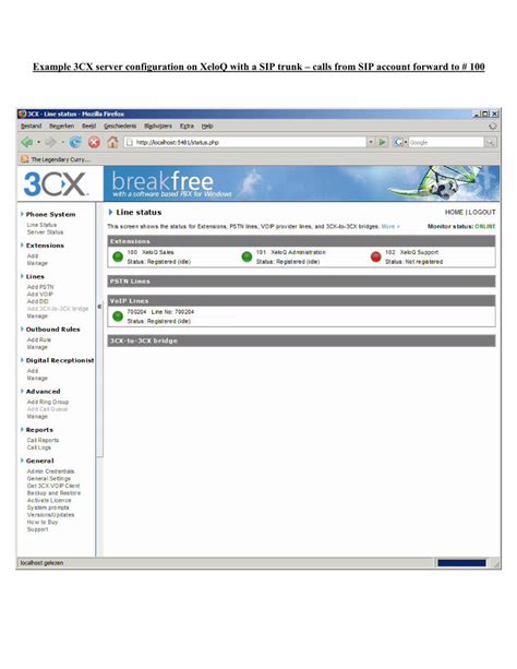 Pdf 3cx Server Configuration On Xeloq With A Sip Trunkdownload