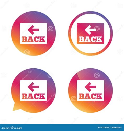 Arrow Sign Icon Back Button Navigation Symbol Stock Vector