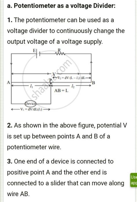 A Potentiometer As A Voltage Divider 1 The Potentiometer Can Be Used A