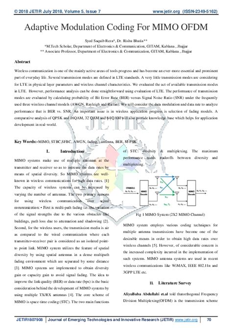 Pdf Adaptive Modulation Coding For Mimo Ofdm