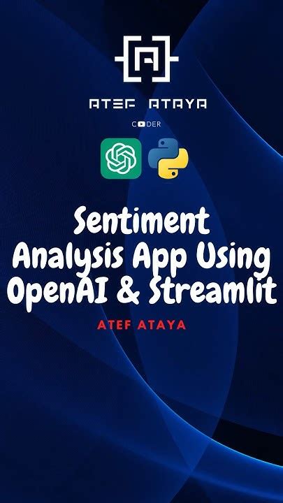 how to make a sentiment analysis app with openai and streamlit tutorial youtube