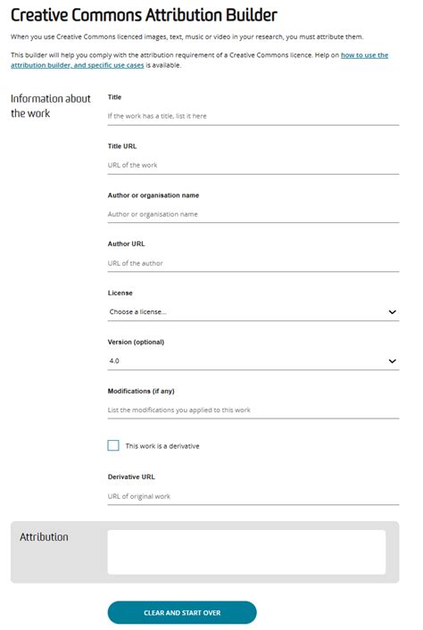Attribution Builder Open Educational Resources Oer Libguides At Deakin University