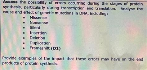 Solved Assess The Possibility Of Errors Occurring During The