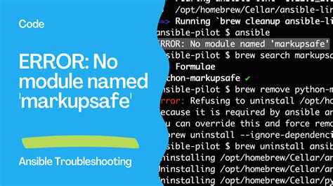 Ansible Troubleshooting Error Markupsafe