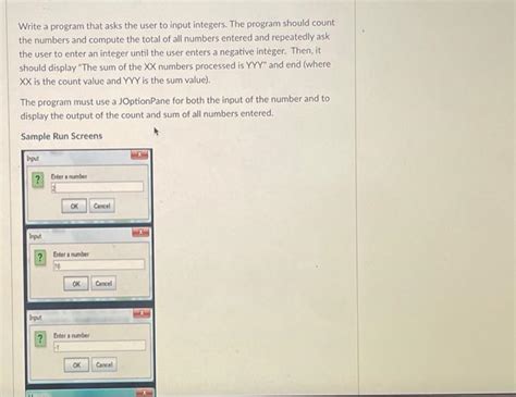 Solved Write A Program That Asks The User To Input Integers Chegg Com