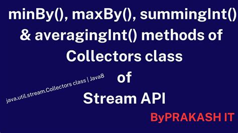 08 Minby Maxby Summingint And Averagingint Methods Of