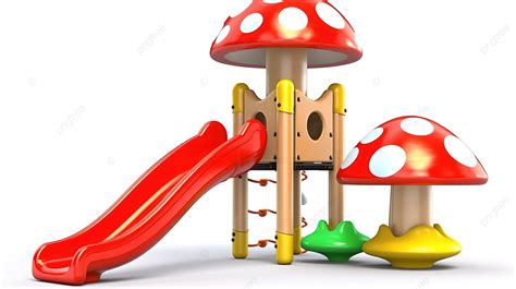 흰색 배경에 격리된 놀이터 공원에 있는 현실적인 3d 작은 버섯 등반 장비 정원 배경 놀이터 배경 정원 배경 일러스트 및 사진 무료 다운로드 Pngtree