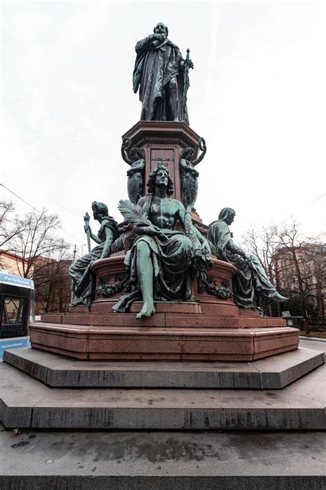 Maxmonument Statue Of King Maxmillian Ii On Maximilanstrasse In Munich