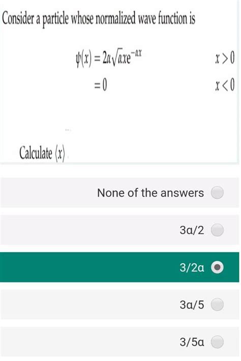 solved consider a particle whose normalized wave function is