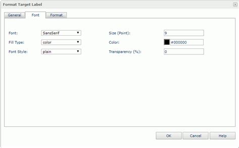 format target label dialog box properties logi analytics