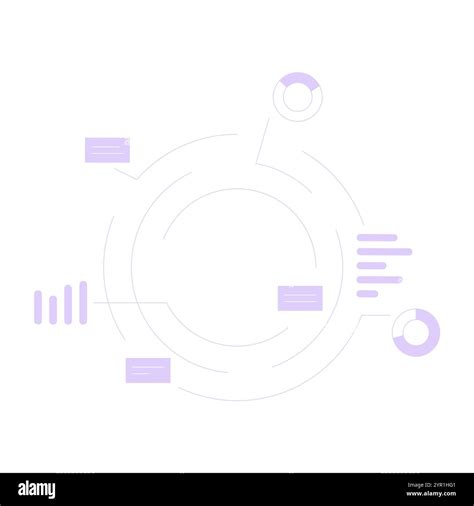 Data Visualization With Circular Chart And Statistical Elements In Flat Vector Illustration