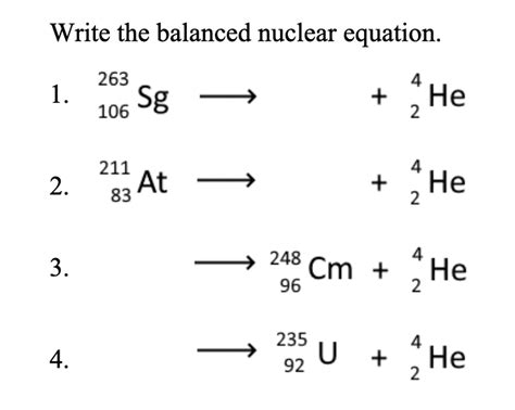 Write The Balanced Nuclear