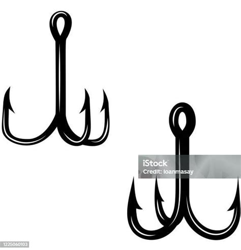 낚시 후크의 일러스트 세트 라벨 기호 포스터 티셔츠에 대한 디자인 요소 벡터 일러스트레이션 각도에 대한 스톡 벡터 아트 및 기타