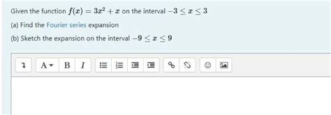 Solved Given the function f(x)=3x2+x on the interval −3≤x≤3 | Chegg.com