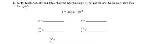 Solved For The Function Identify And Differentiate The