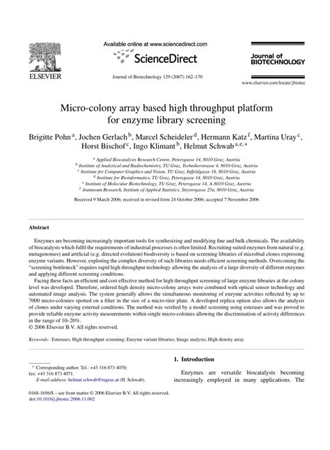 Pdf Microcolony Array Based High Throughput Platform For Enzyme